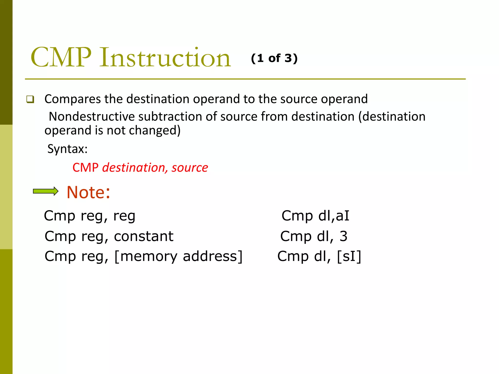 Jumps In Assembly Language Ppt
