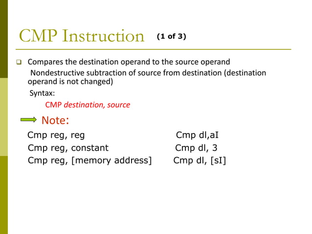 Jumps in Assembly Language. | PPT | Programming Languages | Computing