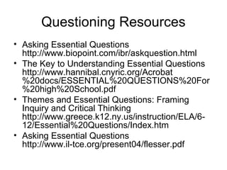 Jumpstart essential questions | PPT