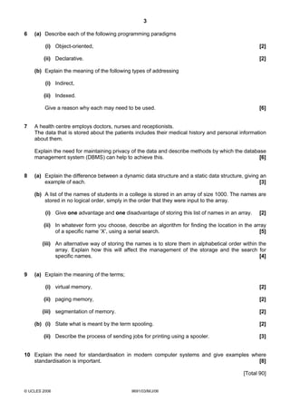 Computer paper 3 may june 2004 9691 cambridge General Certificate of ...