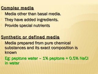 CULTURE MEDIA USED IN MICROBIOLOGY | PPT