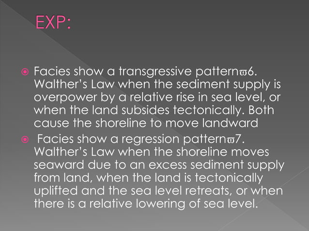facies, walther's law by Junaid | PPTX | Geography | Science