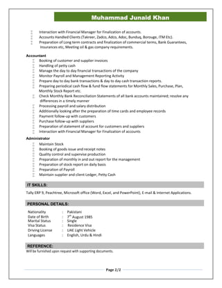 Junaid cv 2017 | PDF