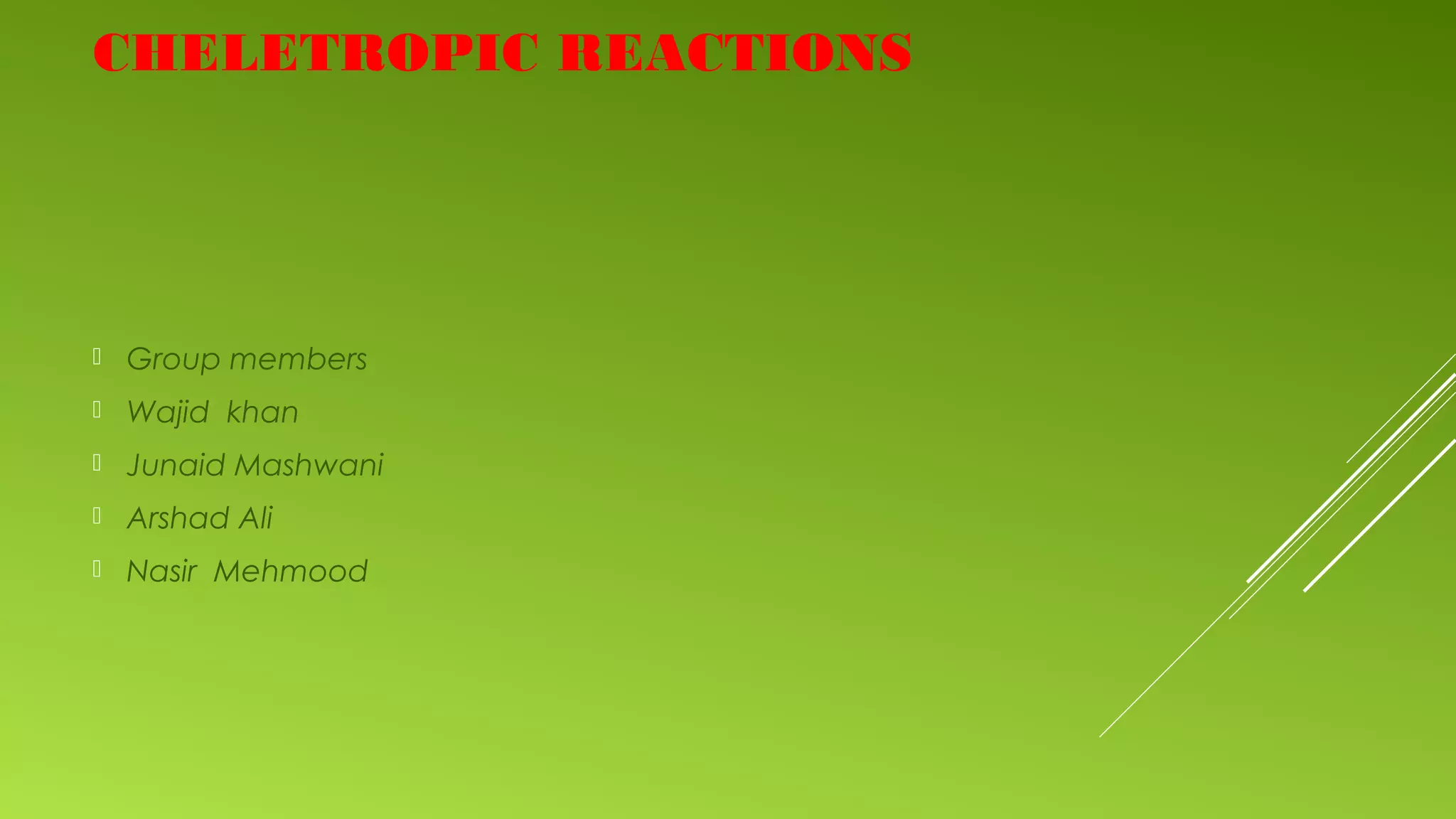 chelotropic reactions | PPT