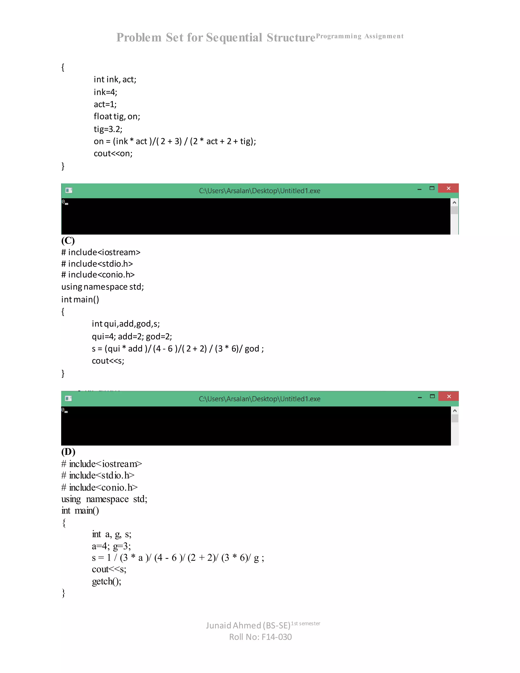 Junaid program assignment | DOCX | Programming Languages | Computing