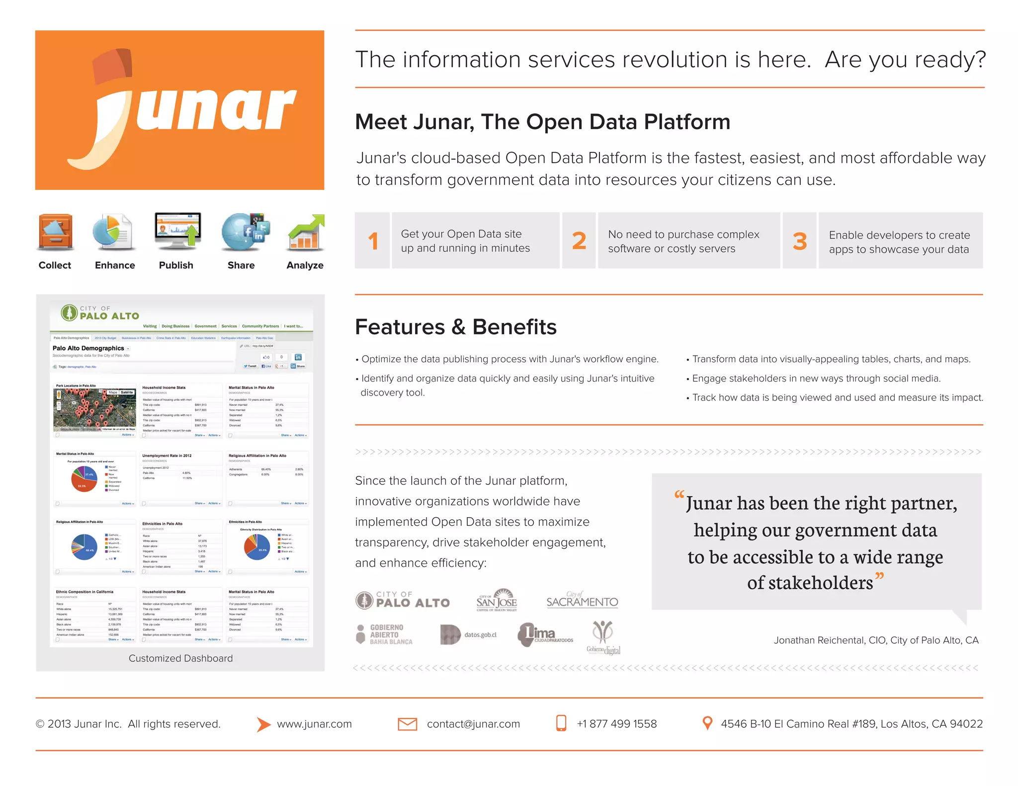 Junar Brochure Open Data Platform | PPT