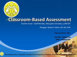 classroom based assessment | PPTX