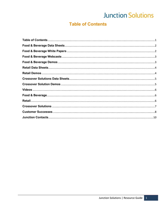 Junction Solutions Resource Guide Fy12 | PDF