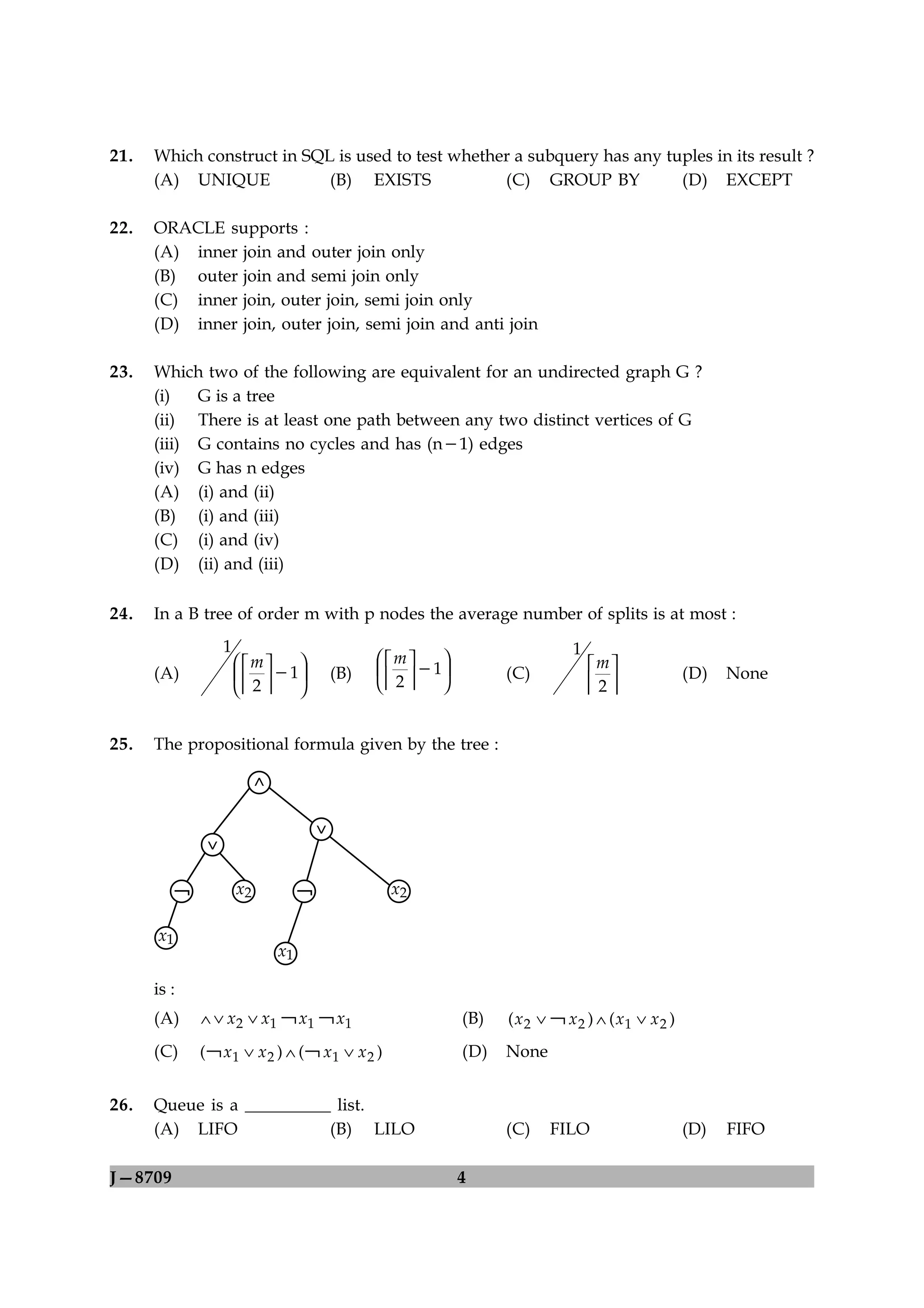 Ugc Net Computer Science June 2009 Paper Ii Pdf