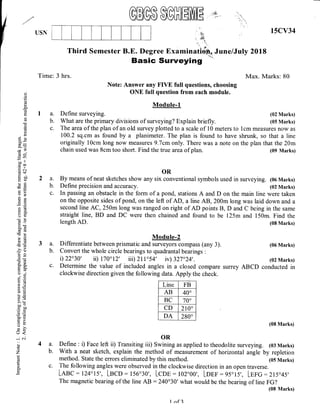 3rd Semester Civil Engineering Question Papers June/july 2018 | PDF