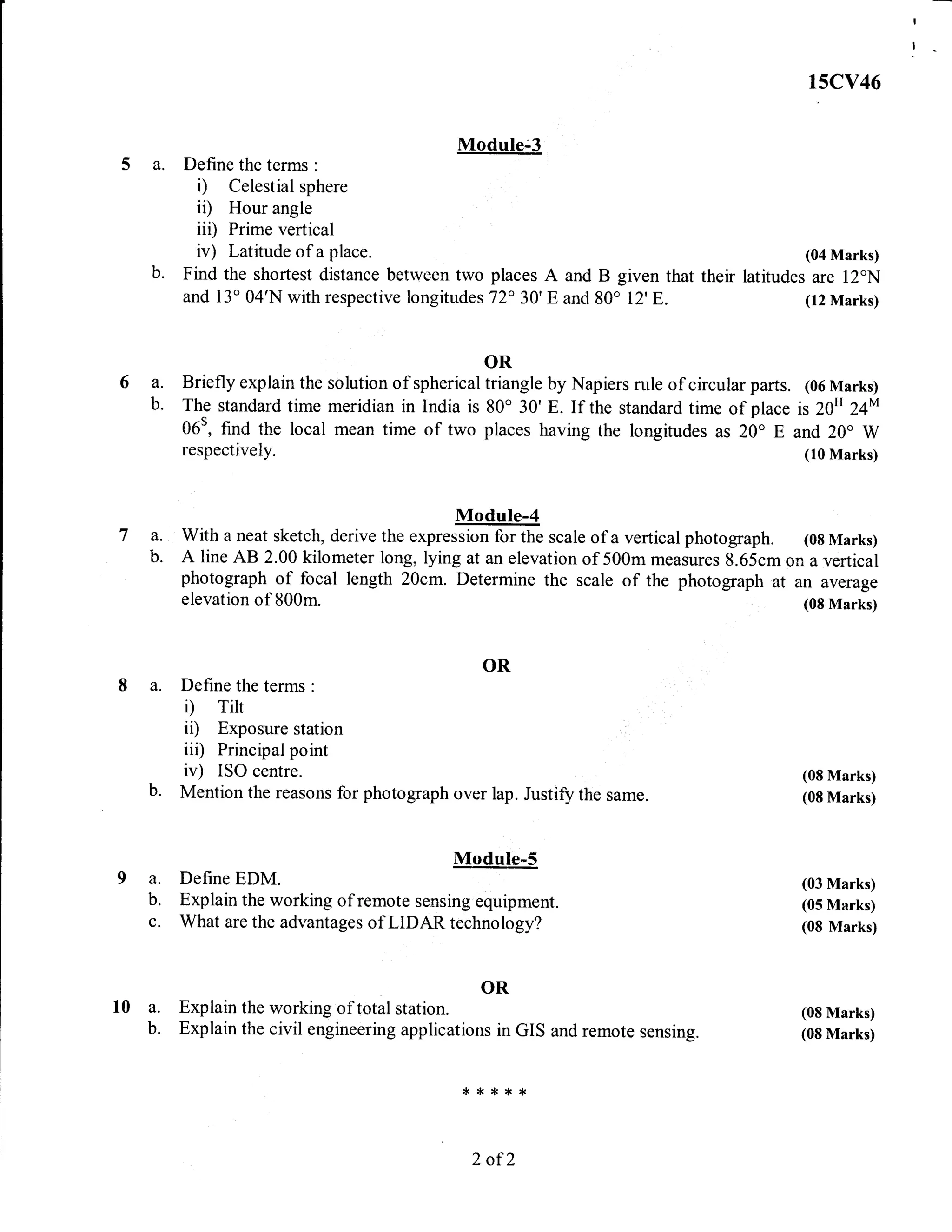 4th Semester Civil Engineering Question Papers June/july 2018 | PDF