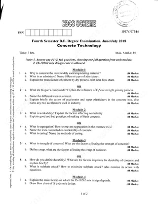 4th Semester Civil Engineering Question Papers June/july 2018 | PDF