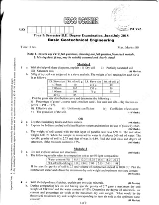 4th Semester Civil Engineering Question Papers June/july 2018 | PDF