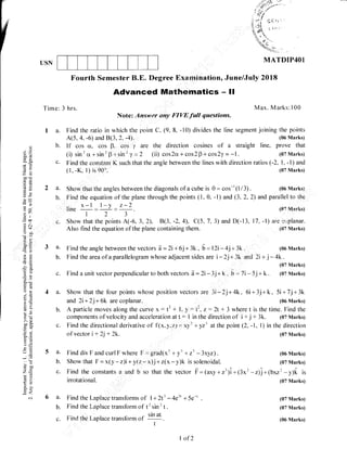 4th Semester Civil Engineering Question Papers June/july 2018 | PDF
