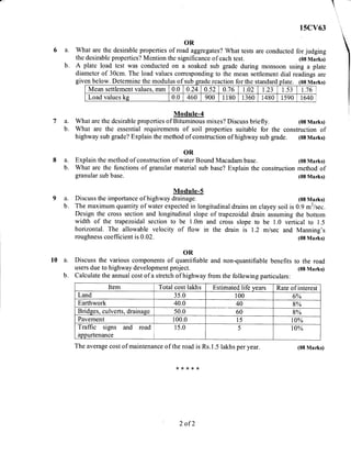 6th Semester Civil Engineering Question Papers June/july 2018 | PDF