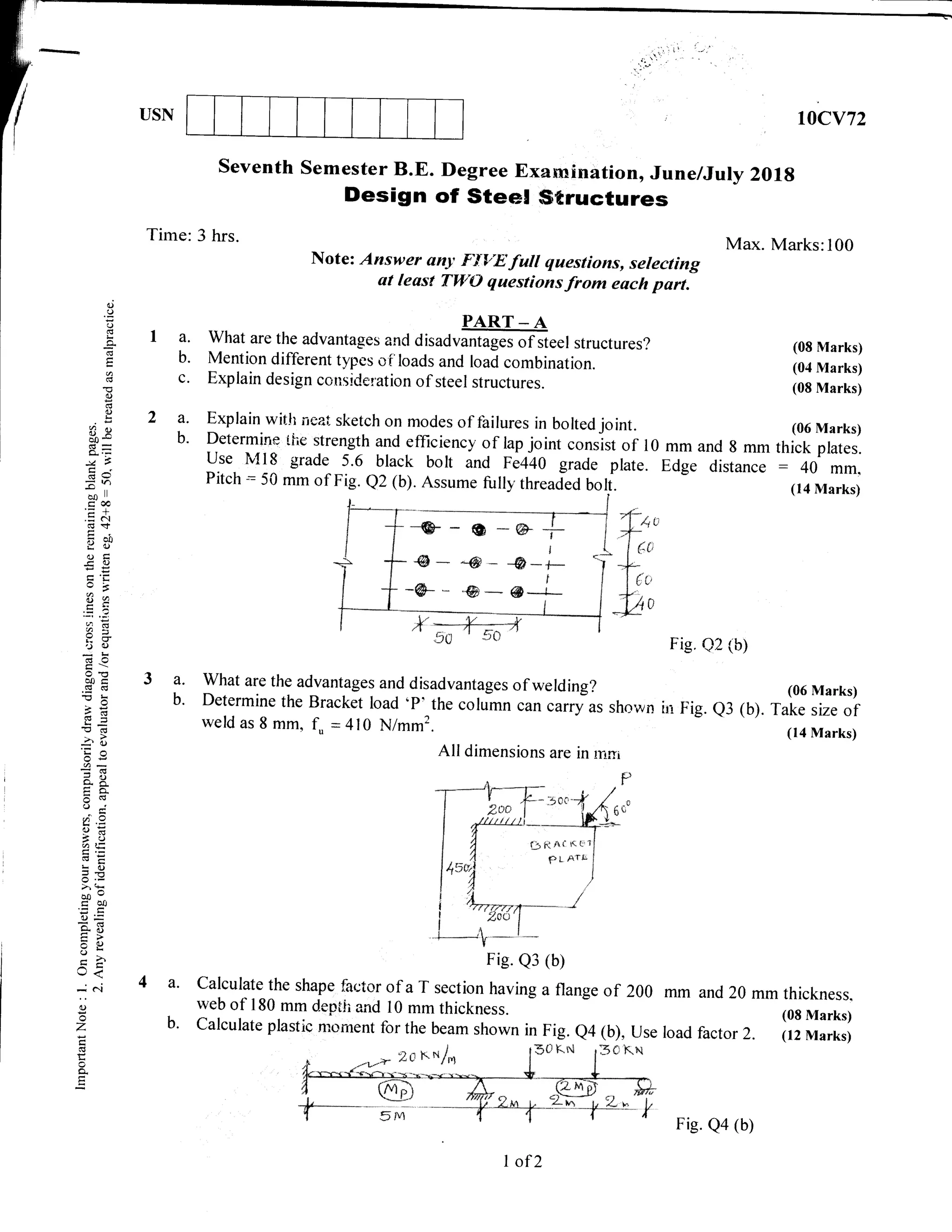 7th Semester Civil Engineering Question Papers June/july 2018 | PDF ...