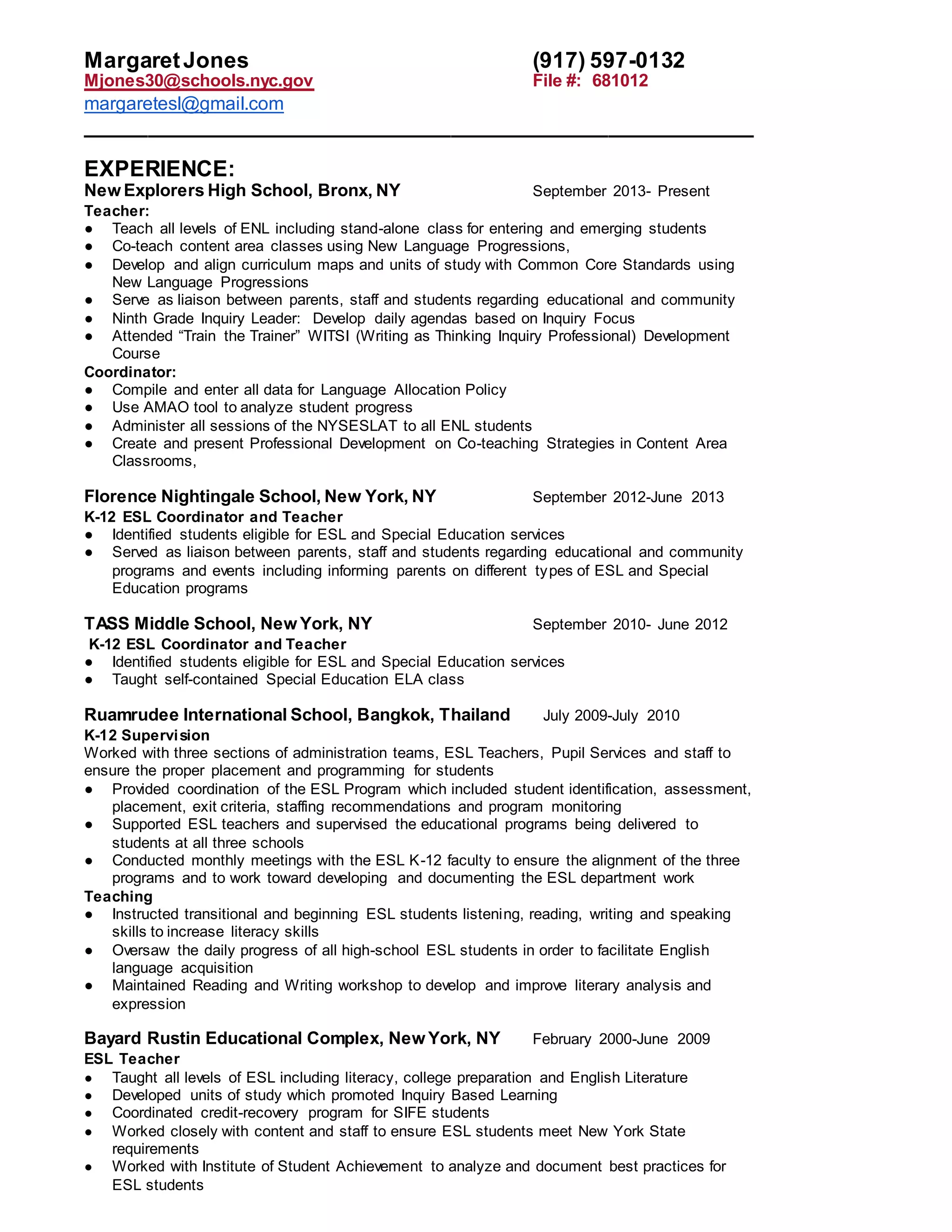 Resume Margaret Jones | DOCX