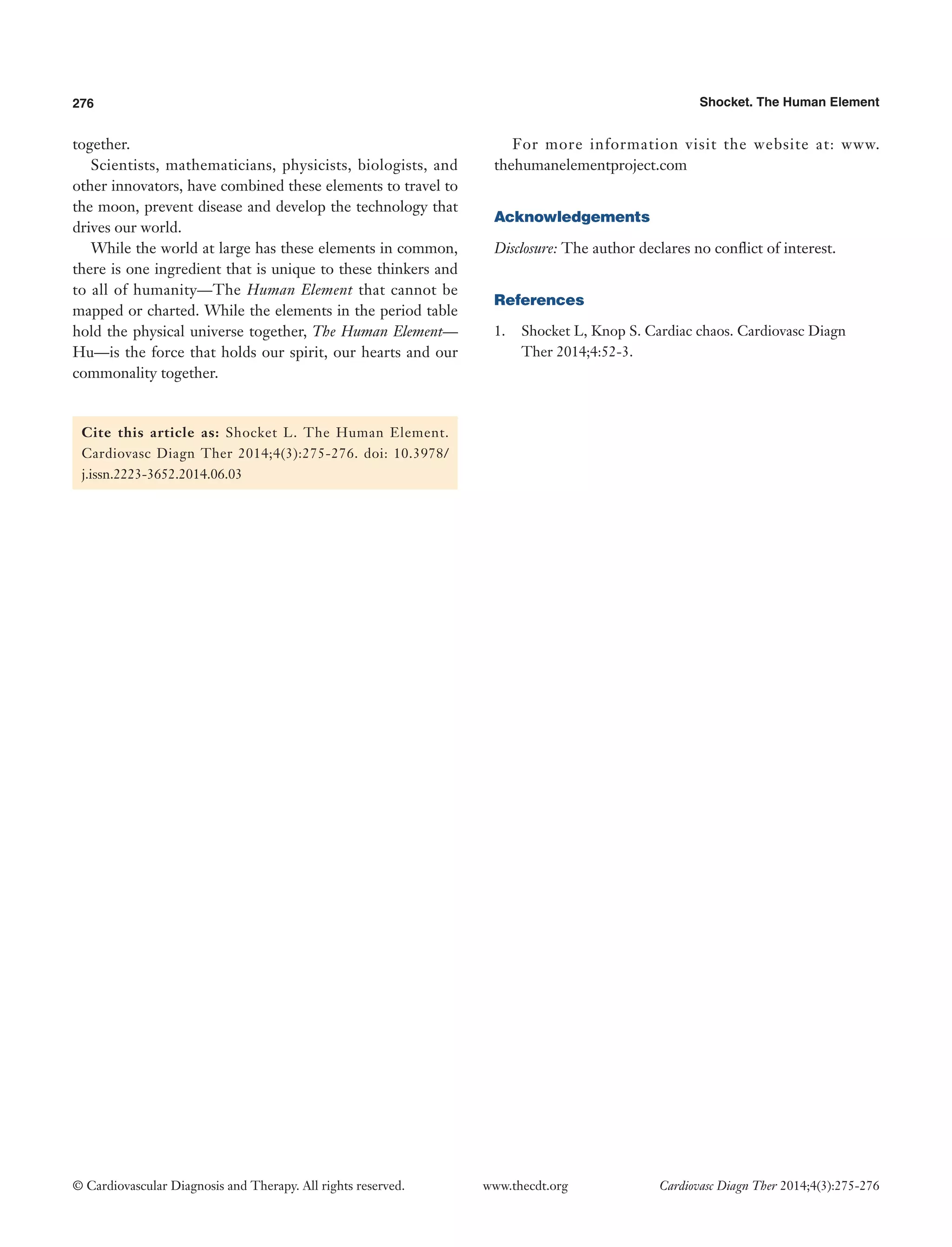 The Human Element | PDF