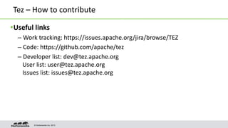 Apache Tez - A unifying Framework for Hadoop Data Processing | PPTX | Programming Languages ...