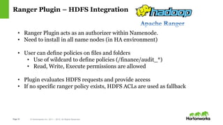 Securing Hadoop with Apache Ranger | PPTX