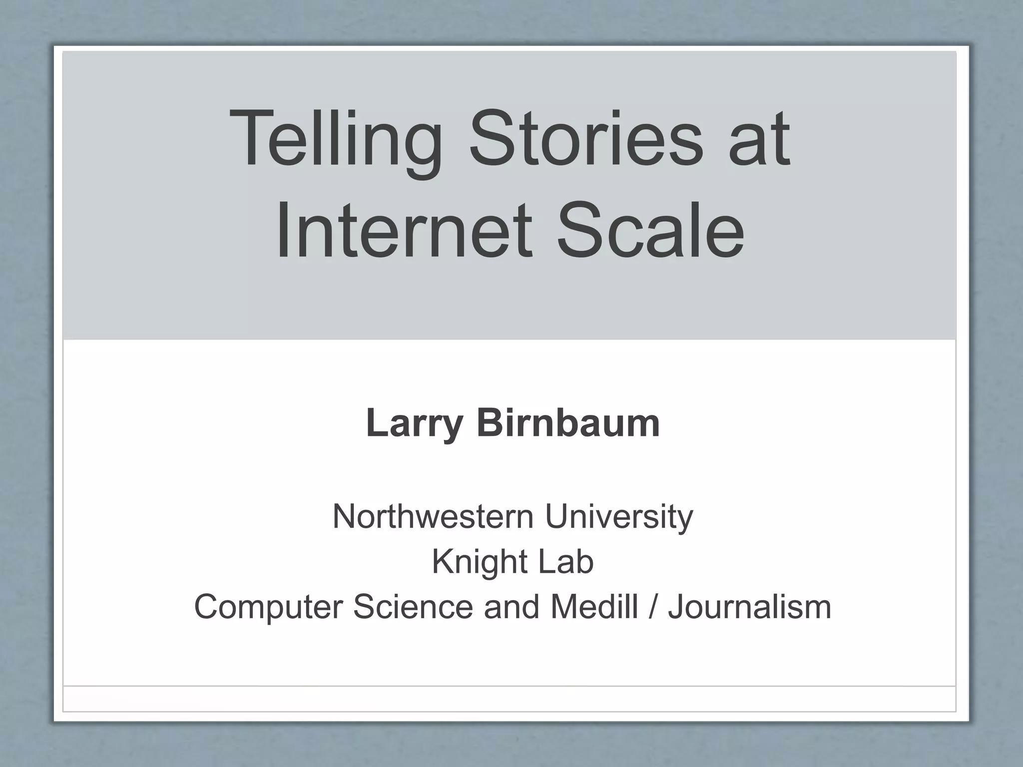 Larry Birnbaum, Narrative Science, 11 June | PPTX