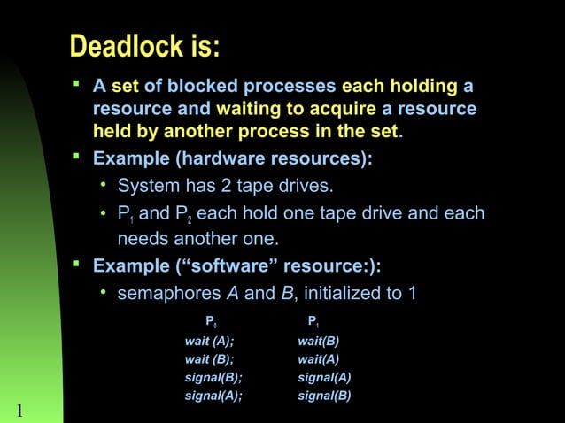 deadlock avoidance | PPT | Operating Systems | Computer Software and Applications