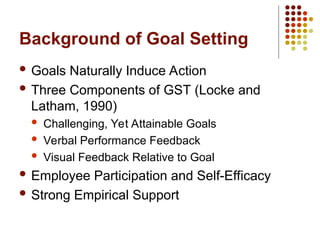 Goal setting theory by loxke et al(1981) eden (1988) eden (1988 ...