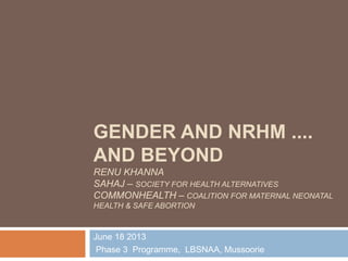 Gender and NRHM | PPT