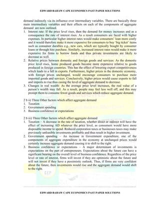 CAPE Economics, June 2004, Unit 2, Paper 2 suggested answer by Edward ...