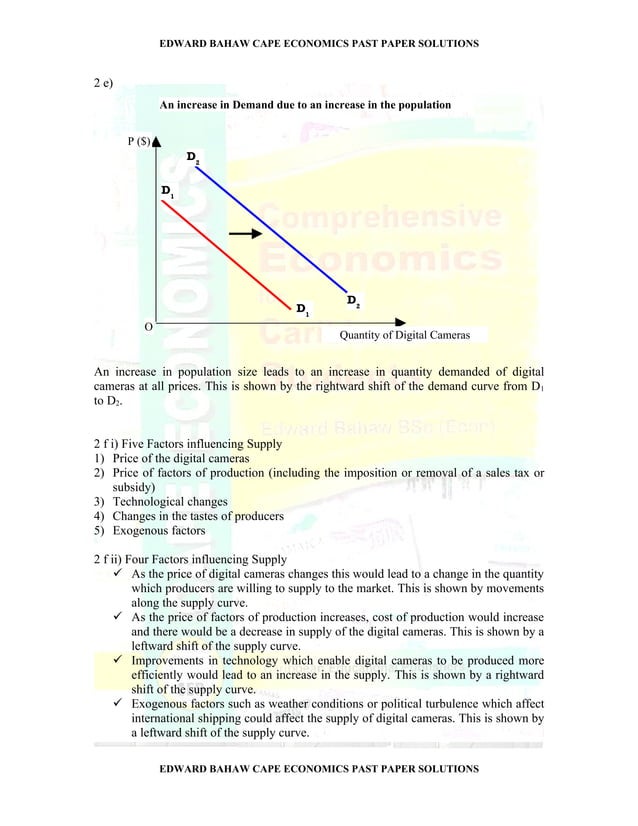 CAPE Economics, June 2005, Unit 1, Paper 2 suggested answer by Edward ...