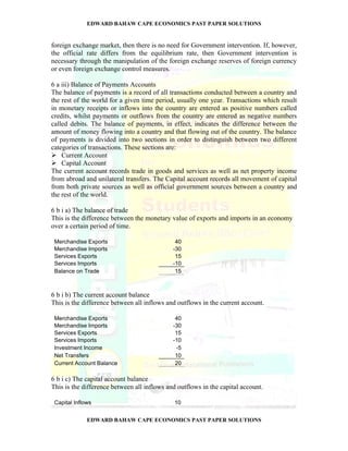 CAPE Economics, June 2005, Unit 2, Paper 2 suggested answer by Edward ...