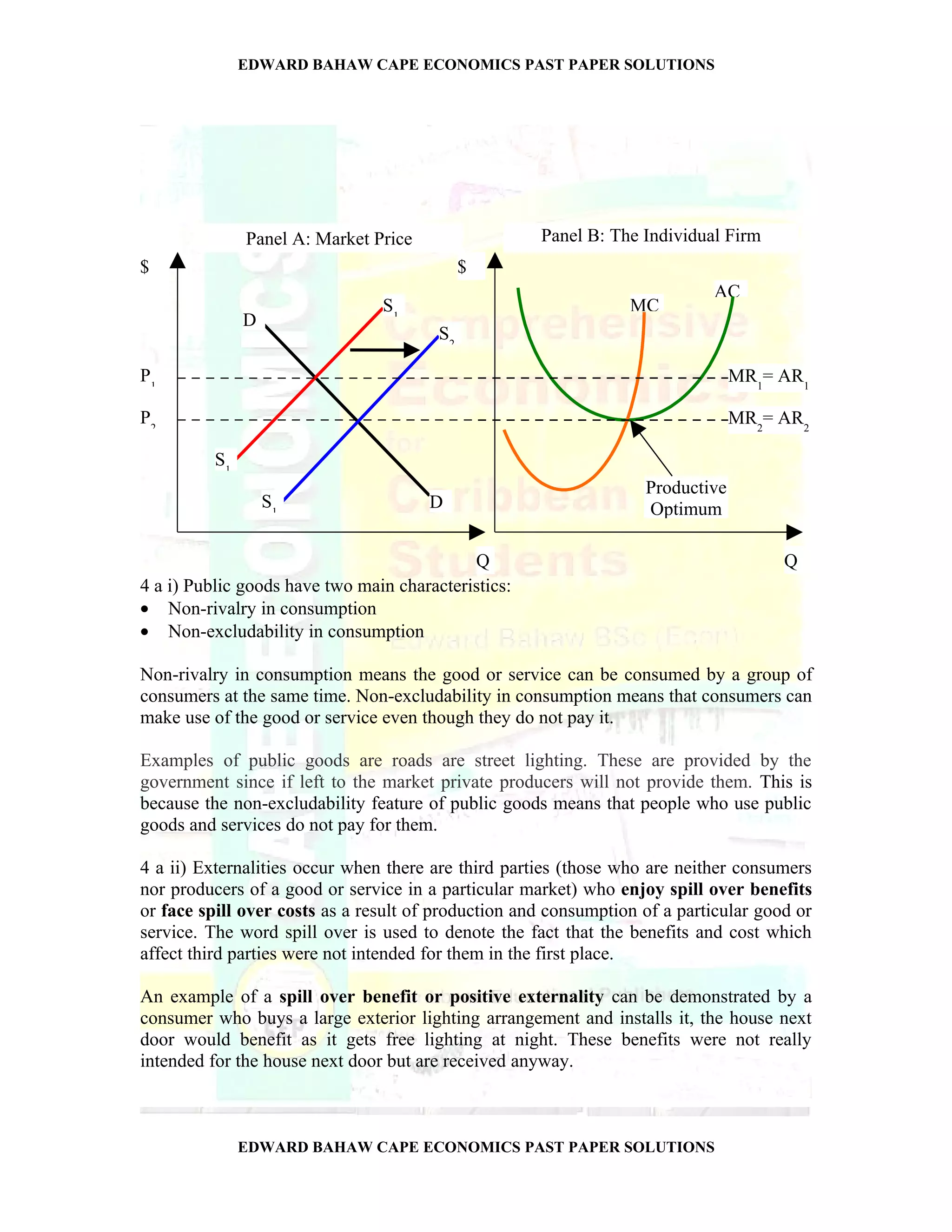 CAPE Economics, June 2006, Unit 1, Paper 2 suggested answer by Edward ...