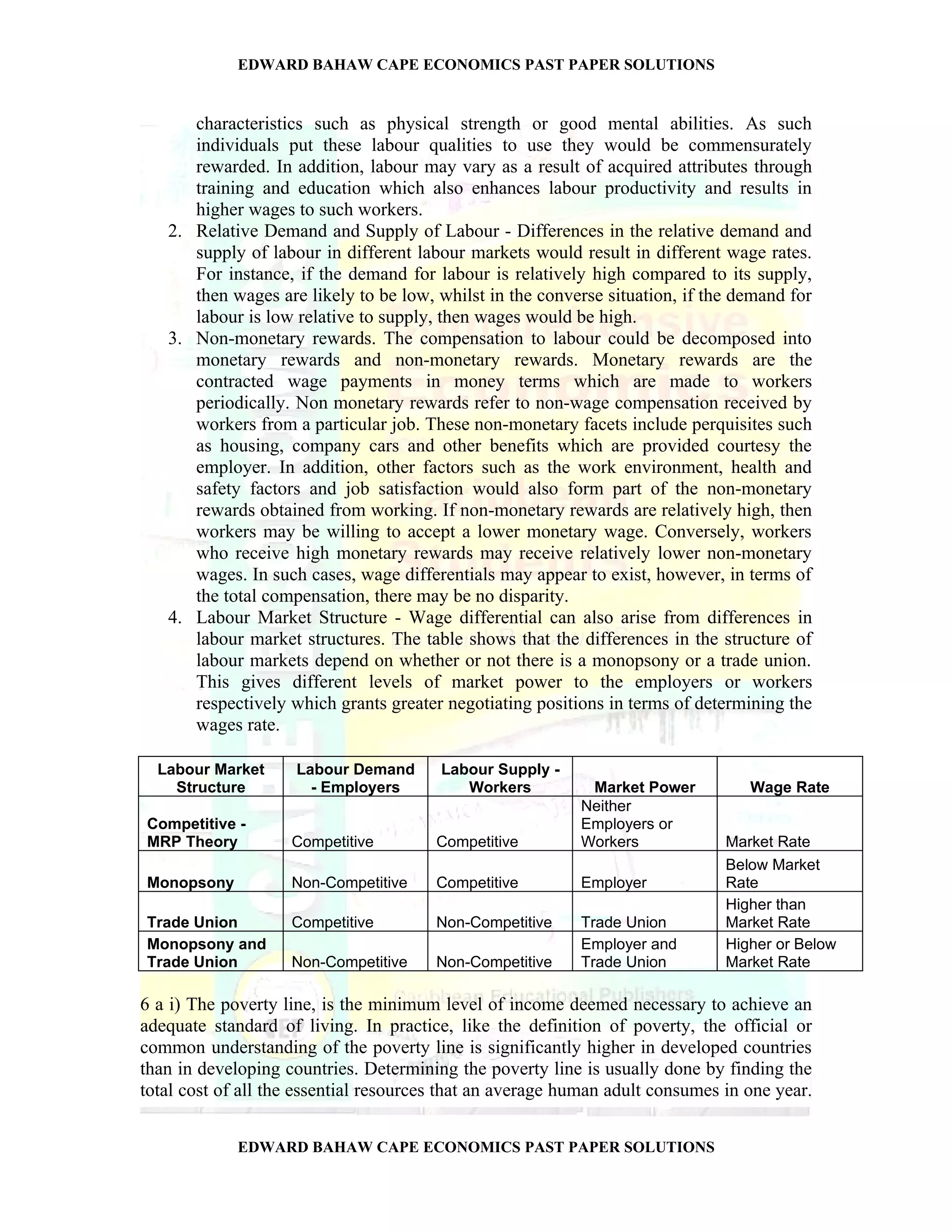 CAPE Economics, June 2006, Unit 1, Paper 2 suggested answer by Edward ...