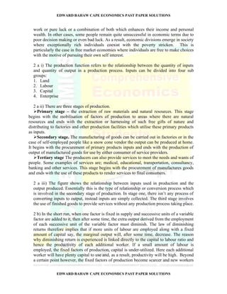 CAPE Economics, June 2006, Unit 1, Paper 2 suggested answer by Edward ...