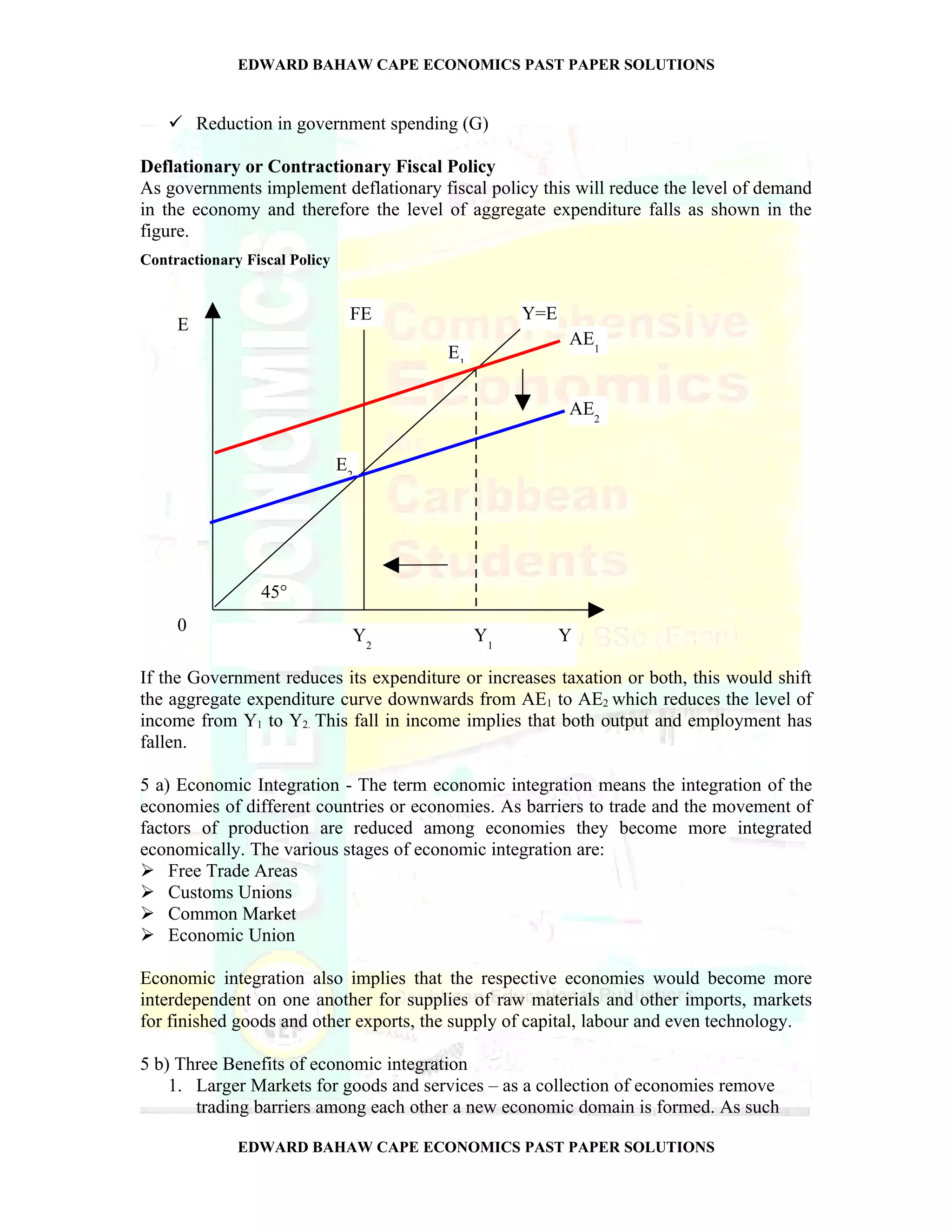 CAPE Economics, June 2007, Unit 2, Paper 2 suggested answer by Edward ...