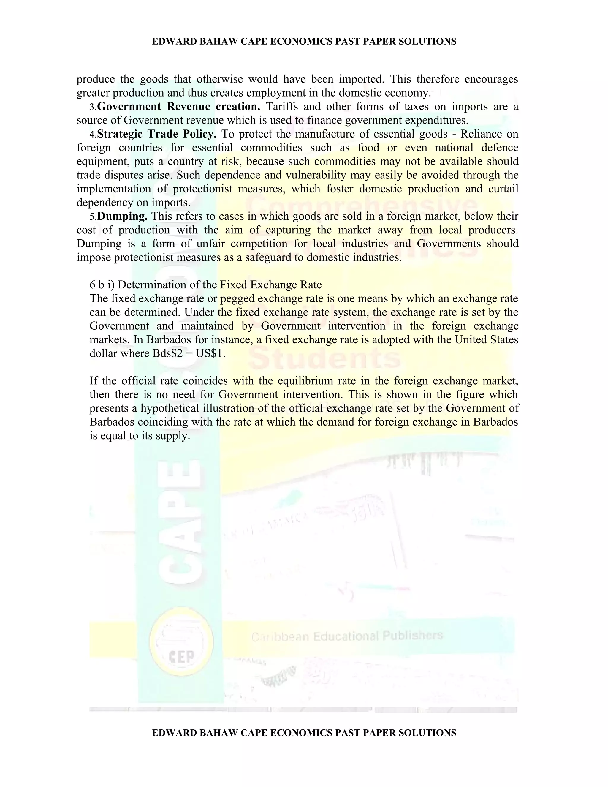 CAPE Economics, June 2007, Unit 2, Paper 2 suggested answer by Edward ...