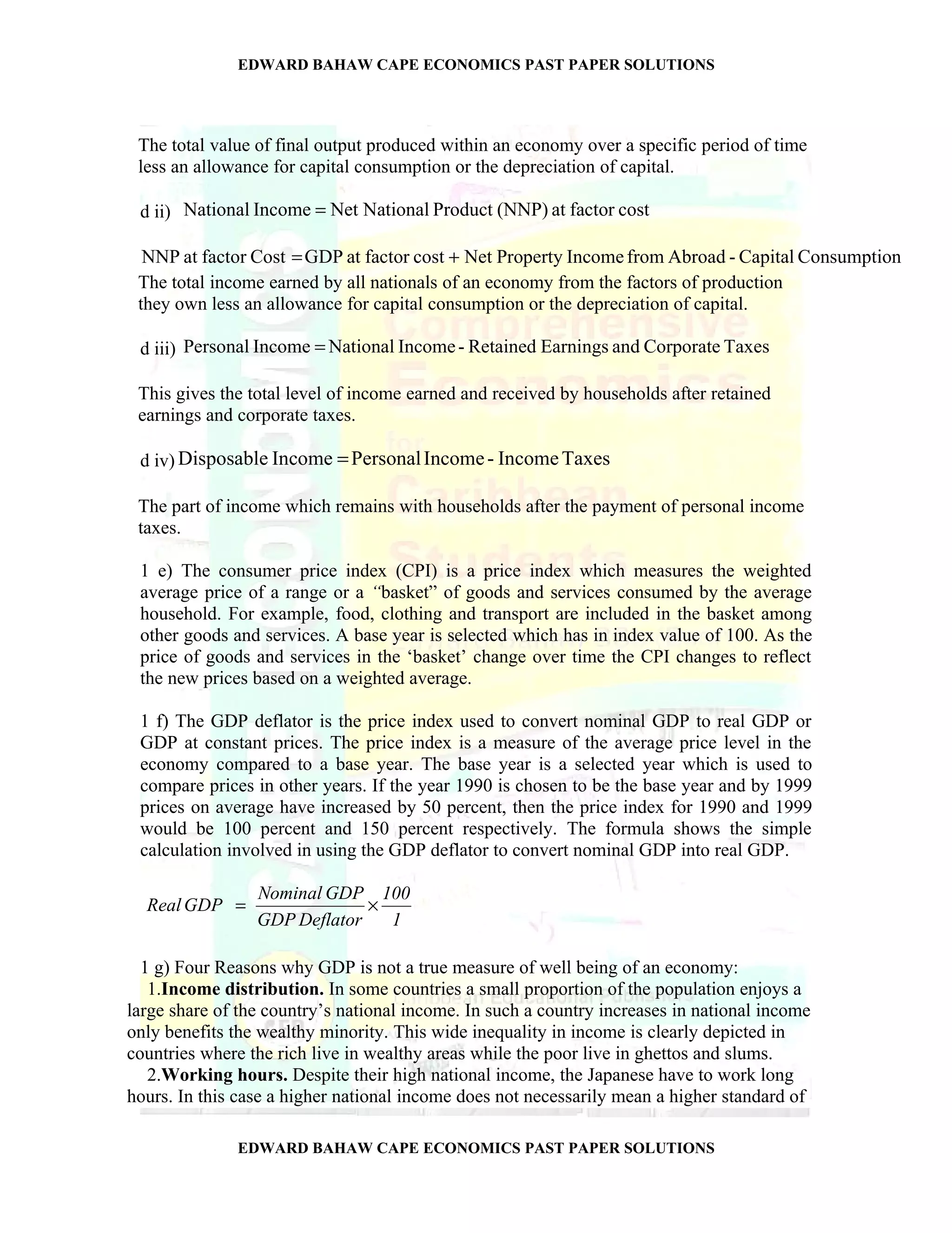 CAPE Economics, June 2007, Unit 2, Paper 2 suggested answer by Edward ...