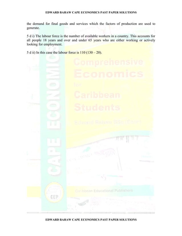 CAPE Economics, May 22nd 2008, Unit 1, Paper 2 suggested answer by ...