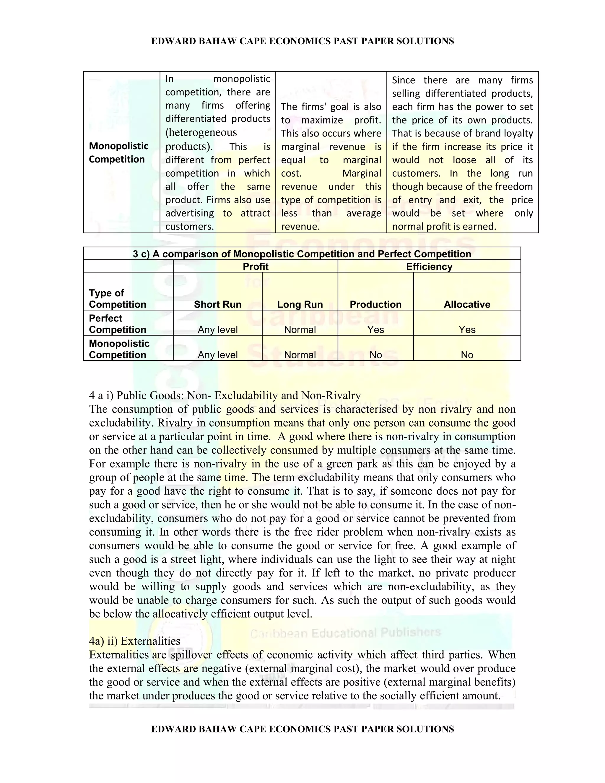 CAPE Economics, July 2nd, Unit 1, Paper 2 suggested answer by Edward ...