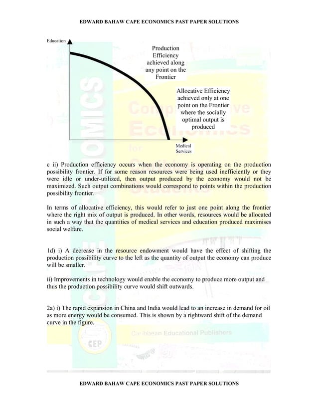 CAPE Economics, July 2nd, Unit 1, Paper 2 suggested answer by Edward ...