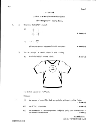 cxc June 2010 math | PDF