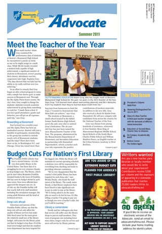 AFT MA June 2011 Newsletter | PDF | Professional School | Postgraduate ...