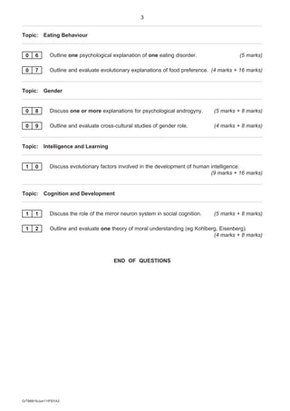 PSYA3 June 2011 | PDF