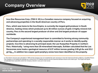 Inca One Resources June 2012 Corporate Presentation | PDF