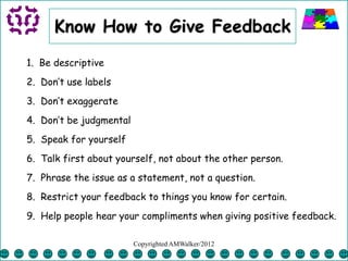 June 2012 feedback workshop | PPT