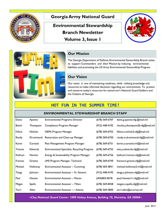 June 2013 environmental newsletter | PDF