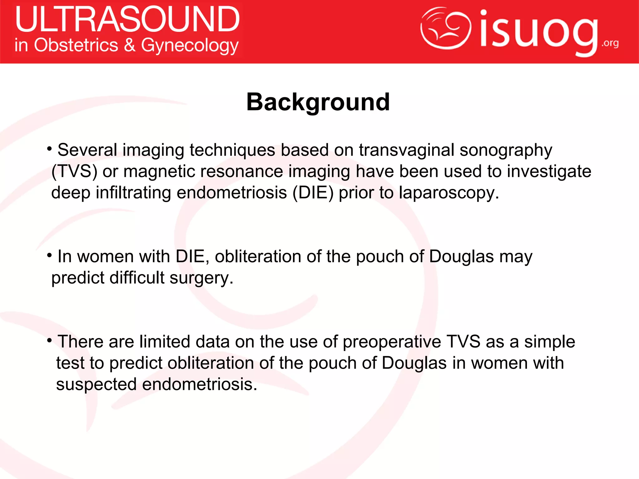 UOG Journal Club: Uterine sliding sign in DIE | PPT