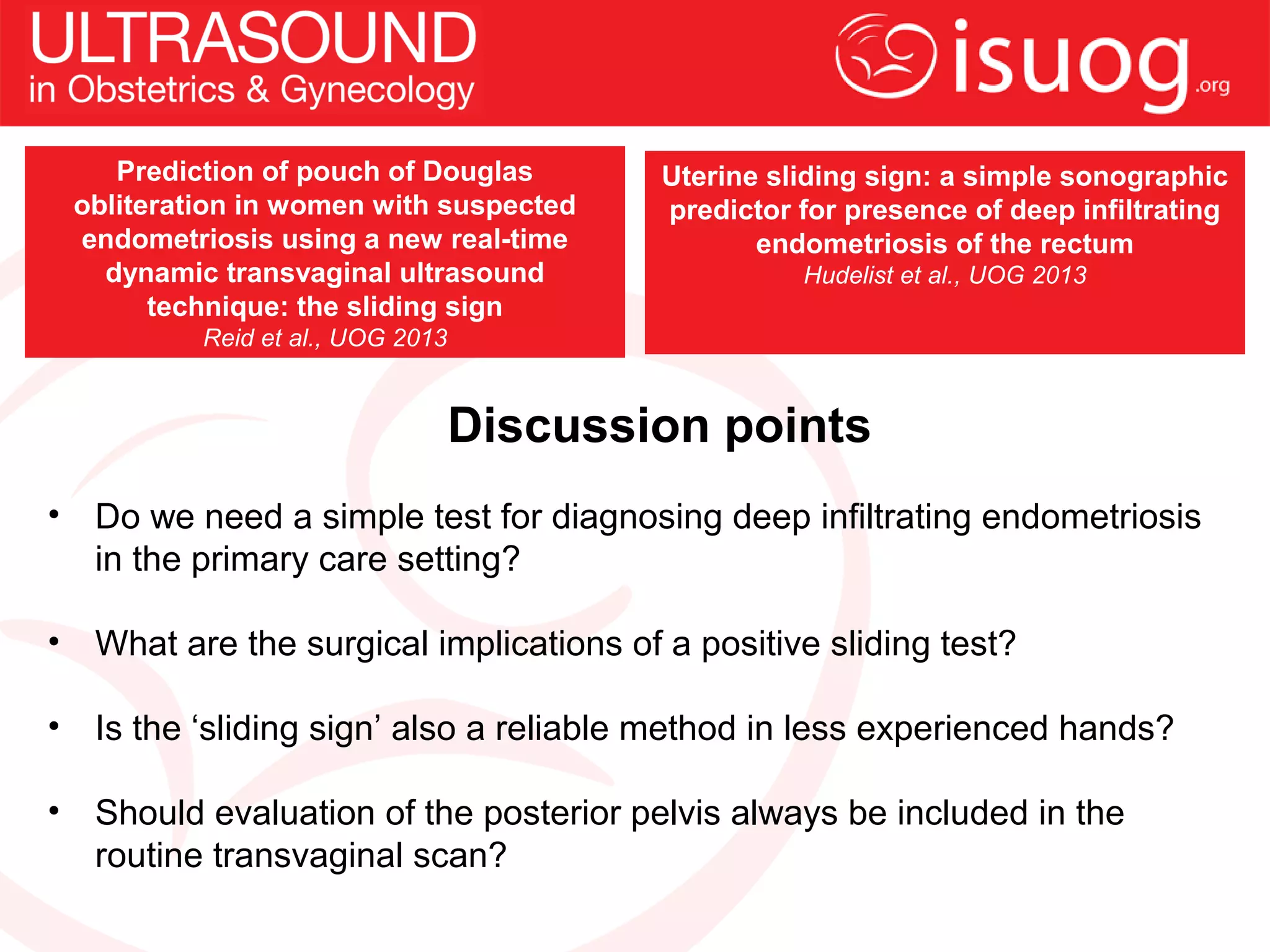 UOG Journal Club: Uterine sliding sign in DIE | PPT