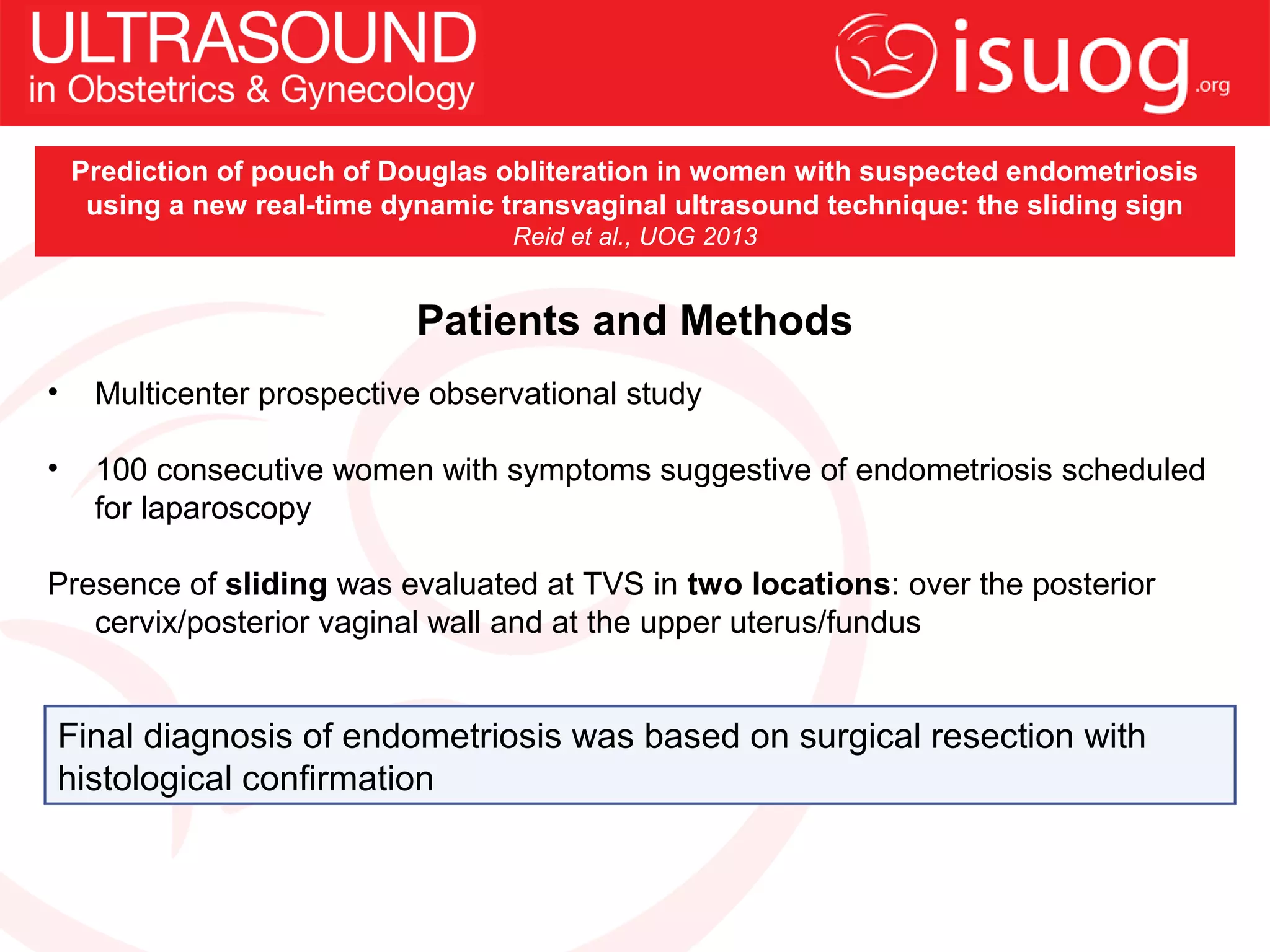 UOG Journal Club: Uterine sliding sign in DIE | PPT