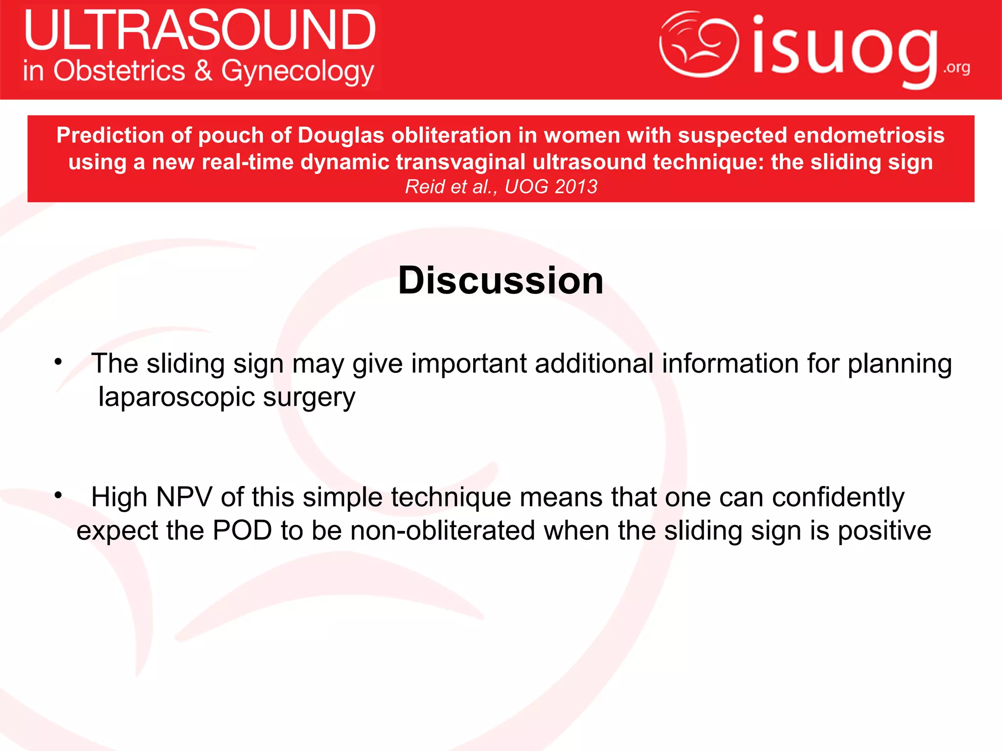 UOG Journal Club: Uterine sliding sign in DIE | PPT
